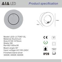 China Modern Simple Design Circular Led Wall Light 3W COB Aluminum Recess Mounted Wall Lamp For Home Villa Hotel Sconces Light for sale