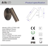 China Indoor recessed mounted bedroom bed wall lighting headboard wall light led reading bedside wall lamps for villas for sale