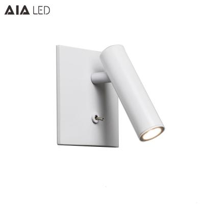 China Simple recessed mounted knob switch 3W led wall lamp bed wall reading light for bedroom decoration for sale