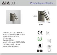 China Simple recessed mounted knob switch 3W led wall lamp bed wall reading light for bedroom decoration for sale