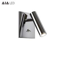 China Simple recessed mounted knob switch 3W led wall lamp bed wall reading light for bedroom decoration for sale
