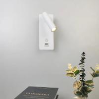 China Modern minimalist 5V USB adjustable bedside wall lamp hotel headboard reading lamp bed board reading light for sale