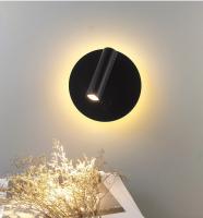 China Manufacturer Creative rotating wall lamp bedside wall light bedroom hotel with switch spotlight reading lamps for sale
