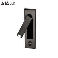 China Recessed mounted bedside reading light led reading wall light 3W rotate bedroom headboard wall light for hotel for sale