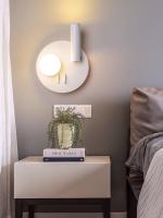 China Bedside reading wall lamp acrylic ball Nordic bedroom bed board light living Bedhead wall light for hotel for sale