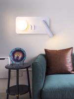 China White Reading acrylic ball Wall Lamp 3W +5W Interior Bedroom Bedside Desk Wall Sconce Light Fixture For Indoor Hotel for sale