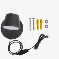 China Interior headboard Reading Wall lamp Rotating Wall Lamps USB plug dimmable Color temperature wall Light for sale