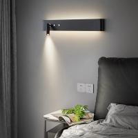 China linetype bedside wall lamp linear bedroom background wall lamp Nordic apartment hotel room headboard reading light for sale