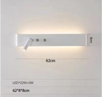 China linetype bedside wall lamp linear bedroom background wall lamp Nordic apartment hotel room headboard reading light for sale