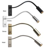 China Good quality recessed mounted 3W reading wall lamp hotel led flexible arm bedside reading light for house decoration for sale