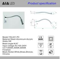 China Good quality recessed mounted 3W reading wall lamp hotel led flexible arm bedside reading light for house decoration for sale