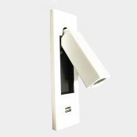 China Hotel flat 2.1A 5V USB reading light flexible bedside wall lamp hotel bed headboard study bed wall light bedroom for sale