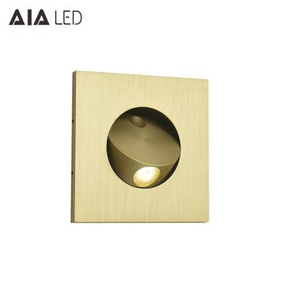 China Square modern 350degree flexibility gold reading light 3W headboard wall lamp led bedside lamps for luxurious for sale