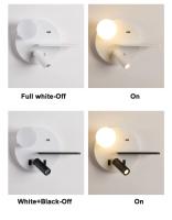 China Bedside reading wall lamp acrylic ball USB wireless charger bedroom bed board light living Bedhead wall light for hotel for sale