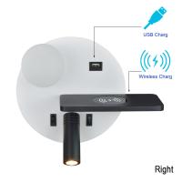 China Bedside reading wall lamp acrylic ball USB wireless charger bedroom bed board light living Bedhead wall light for hotel for sale