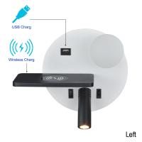 China Bedside reading wall lamp acrylic ball USB wireless charger bedroom bed board light living Bedhead wall light for hotel for sale