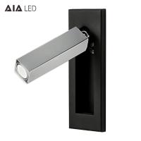 China Rotating Recessed mounted bed sides light 3W led bed lighting reading light bed head wall lamp for sale