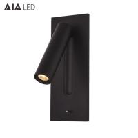 China Adjustable stainless steel flexible LED headboard reading light modern aluminum hotel bedside wall light bed wall lamp for sale