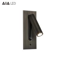 China Adjustable stainless steel flexible LED headboard reading light modern aluminum hotel bedside wall light bed wall lamp for sale