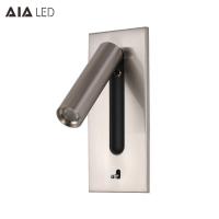 China Adjustable stainless steel flexible LED headboard reading light modern aluminum hotel bedside wall light bed wall lamp for sale