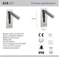 China Adjustable stainless steel flexible LED headboard reading light modern aluminum hotel bedside wall light bed wall lamp for sale