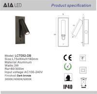 China Adjustable stainless steel flexible LED headboard reading light modern aluminum hotel bedside wall light bed wall lamp for sale