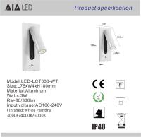 China Adjustable stainless steel flexible LED headboard reading light modern aluminum hotel bedside wall light bed wall lamp for sale
