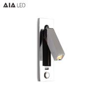 China impaction hotel wall light with usb port 3W usb book lighting rechargeable headboard led bed wall light for sale