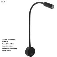 China 3W manufacturer Snake lamp Bedside Reading wall lamp Hotel Headboard lighting bed Wall Lamp Gooseneck Light for sale