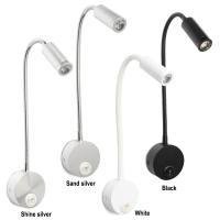 China 3W manufacturer Snake lamp Bedside Reading wall lamp Hotel Headboard lighting bed Wall Lamp Gooseneck Light for sale