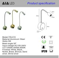 China 3W manufacturer Snake lamp Bedside Reading wall lamp Hotel Headboard lighting bed Wall Lamp Gooseneck Light for sale