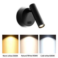 China Wall mounted european style BJB switch 3W led reading wall light bedside indoor led headboard wall light for sale