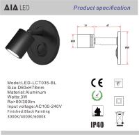China 3W Wall Lamp For Living Room Bedside Hotel Modern Angle Adjustable Wall Decoration Wall Reading Light With Push Button for sale