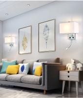 China E27 holder wall lamp Chinese style with switch bedside wall lamp square reading wall light villa hotel project for sale