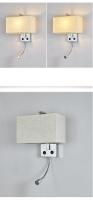 China E27 holder wall lamp Chinese style with switch bedside wall lamp square reading wall light villa hotel project for sale