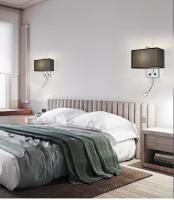 China E27 holder wall lamp Chinese style with switch bedside wall lamp square reading wall light villa hotel project for sale