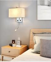 China E27 holder wall lamp Chinese style with switch bedside wall lamp square reading wall light villa hotel project for sale