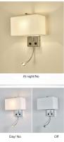China E27 holder wall lamp Chinese style with switch bedside wall lamp square reading wall light villa hotel project for sale