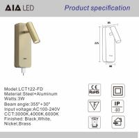 China Adjustable cylinder bed reading wall lamp bedside light USB flexible headboard spot light for hotel villa project for sale