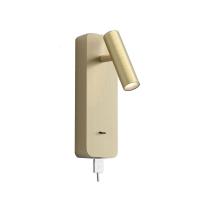 China Adjustable cylinder bed reading wall lamp bedside light USB flexible headboard spot light for hotel villa project for sale