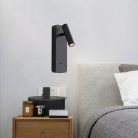 China Adjustable cylinder bed reading wall lamp bedside light USB flexible headboard spot light for hotel villa project for sale