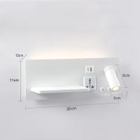 China Multifunctional hotel villa apartment reading wall lamp USB Type-C wireless charger socket bedside light bedroom lamp for sale