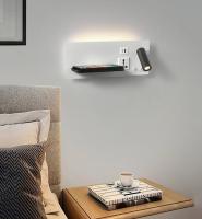 China Multifunctional hotel villa apartment reading wall lamp USB Type-C wireless charger socket bedside light bedroom lamp for sale