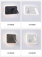 China Multifunctional hotel villa apartment reading wall lamp USB Type-C wireless charger socket bedside light bedroom lamp for sale