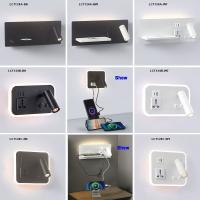 China Multifunctional hotel villa apartment reading wall lamp USB Type-C wireless charger socket bedside light bedroom lamp for sale