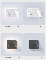 China Multifunctional hotel villa apartment reading wall lamp USB Type-C wireless charger socket bedside light bedroom lamp for sale