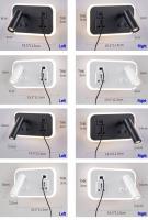 China Multifunctional hotel villa apartment reading wall lamp USB Type-C wireless charger socket bedside light bedroom lamp for sale
