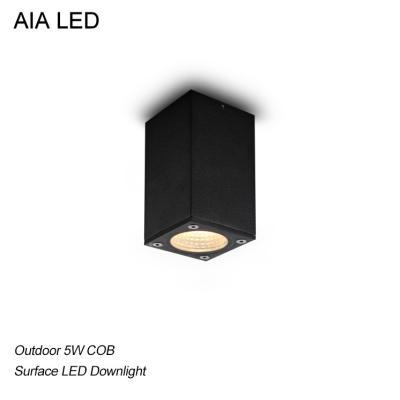 China IP65 waterproof black Square 5W Cree COB outdoor LED downlight&LED Ceiling light for hotel for sale