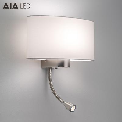 China fabric shade E27 led wall light & inside bed board reading wall light led headboard wall light for luxury hotels for sale