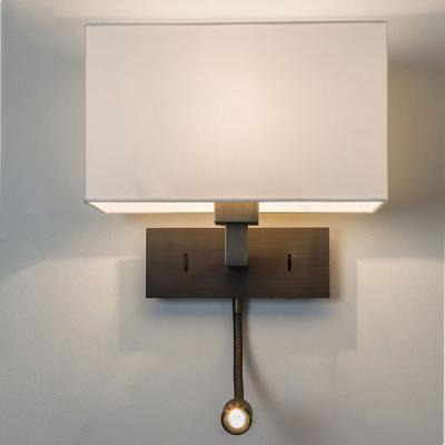 China Square cloth shade flexible wall lighting & inside bedside wall light headboard reading light for guest room for sale